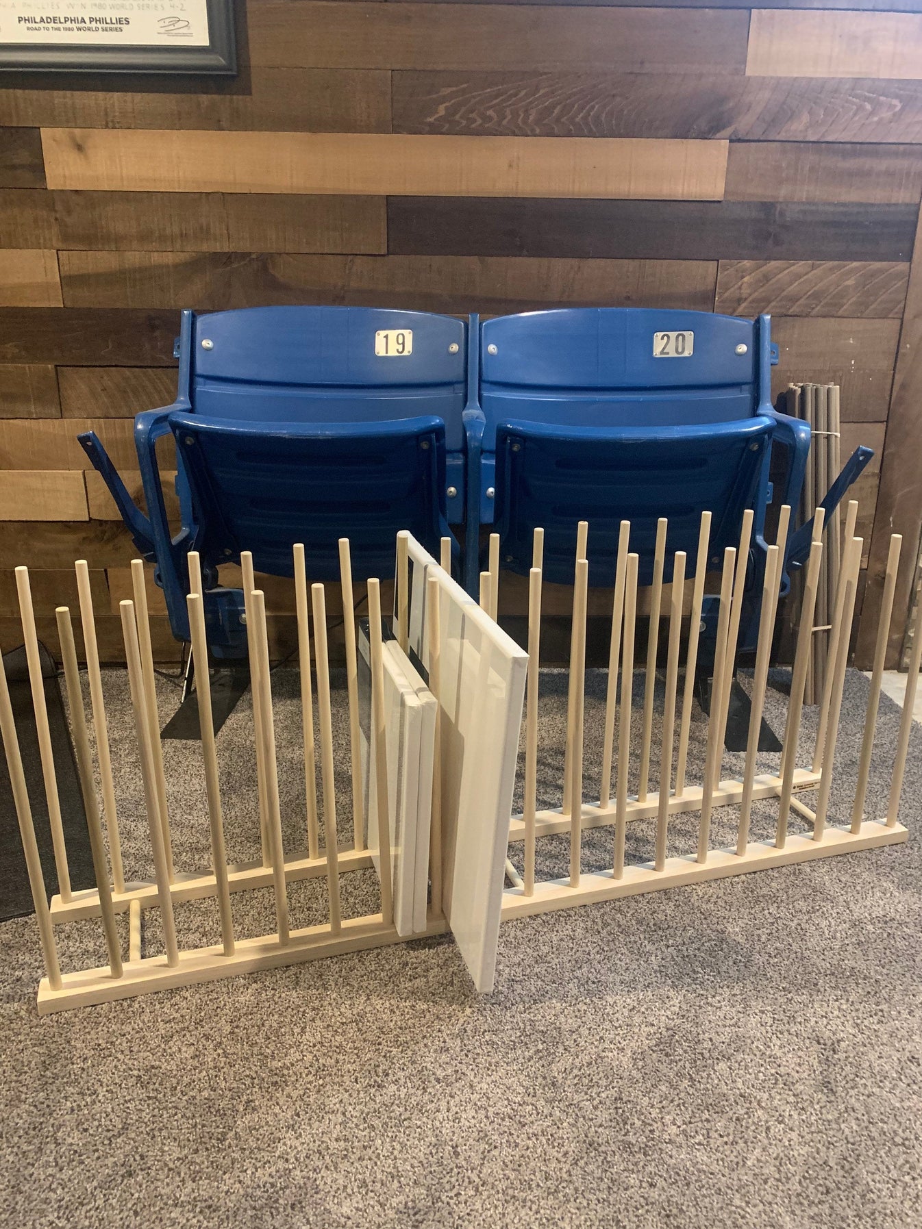 Art Storage Rack - 46" long by 8" wide with 18" tall dowels – Dowel ...