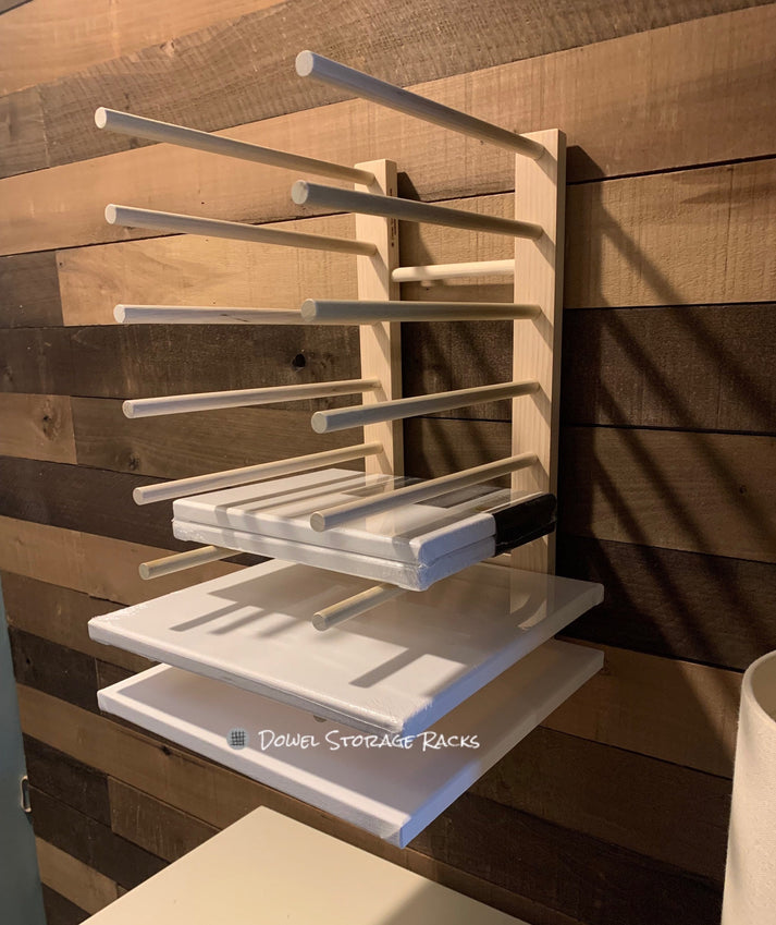 Wall Mount Art Storage/Drying Rack - 18.5" x 8" with 12" dowels – Dowel ...