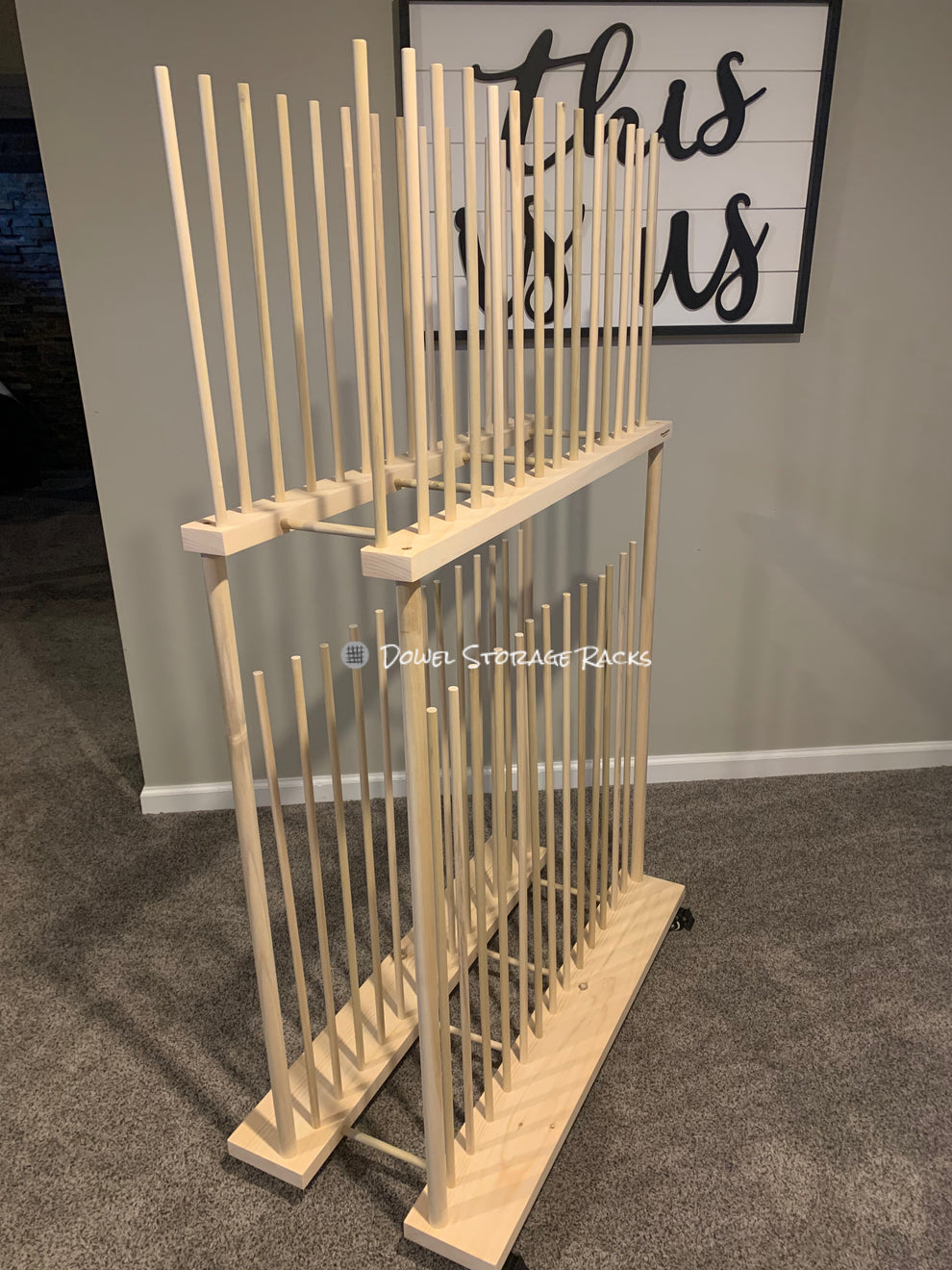 Two Tier Art Storage Cart With Swivel Caster Wheels- 36" long with 30 ...